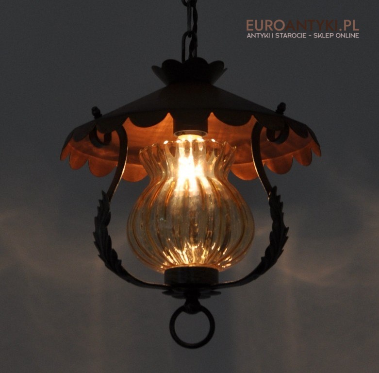 STARA RUSTYKALNA LAMPKA LAMPA DO GANKA HOLU RUSTIC - EuroAntyki